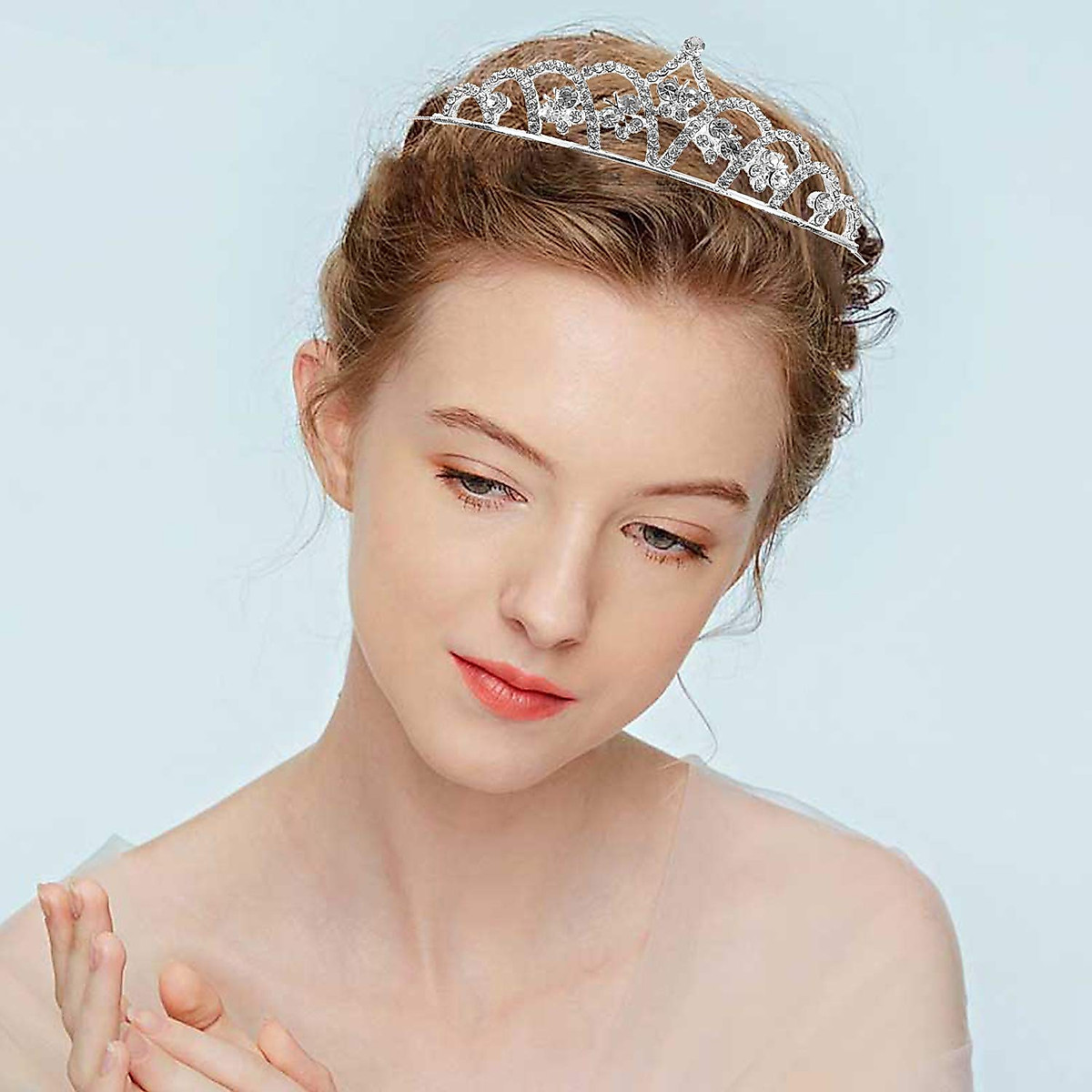 Hedume 6 Pack Girls Princess Crystal Tiara Crown, Rhinestone Princess Crown for Birthday Party, Wedding, Prom, Pageant