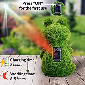 Garden Statue of Frog with Solar Light Eyes - Outdoor Spring Decoration - Garden Frog Figurine for Patio, Balcony, Yard, Lawn Ornament - Unique Housewarming Gift