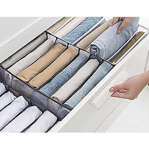 KIKILIE 4 PC Wardrobe Clothes Organizer,Drawer Organizers for Clothing,Closet Organizers,Foldable Drawer Dividers for pcs Clothes/Thin Jeans Grids