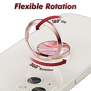 Tbrand Cell Phone Ring Holder, Finger Ring Stand, 360 Degree Rotation Finger Ring Kickstand, Metal Grip Holder for Most Smart Phones, iPhone, Samsung, LG, Sony (Pink)