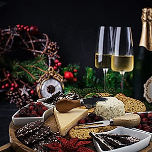 Premium Charcuterie Cutting Board Set - Cheese Board Set and Serving Platter - 13 inch Meat/Cheese Board w/Knife Set incl 4 Knives and 4 Bowls Server Plate