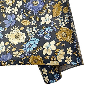 Yifely Self-Adhesive Shelf Liner Removable Drawer Paper Refurbish Old Furnitures Makeup Dresser Nightstands, Retro Floral, 17.7 Inch by 9.8 Feet