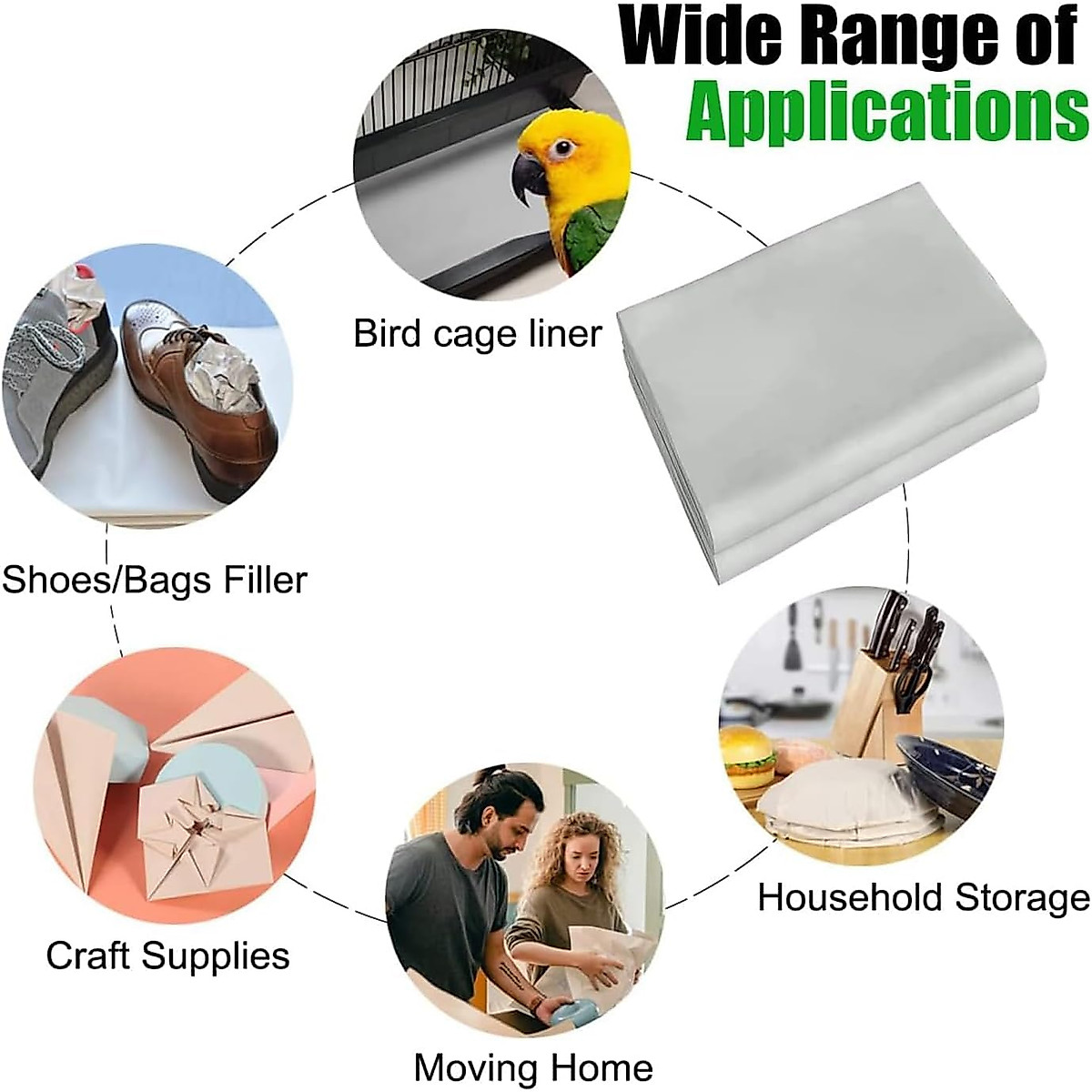 Newsprint Packing Paper Sheets for Moving, Shipping, Box Filler, Wrapping and Protecting Fragile Items 1.3 Lbs (50 Sheets, 26” x 15”)