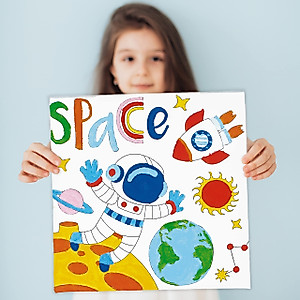 goldentime 4 Packs 8 inch Pre Drawn Canvas Kit, Paint by Numbers for Kids,Stretched Canvaes with Picture, Pre-Printed Acrylic Painting Set Age 8-12 9-12 4-8