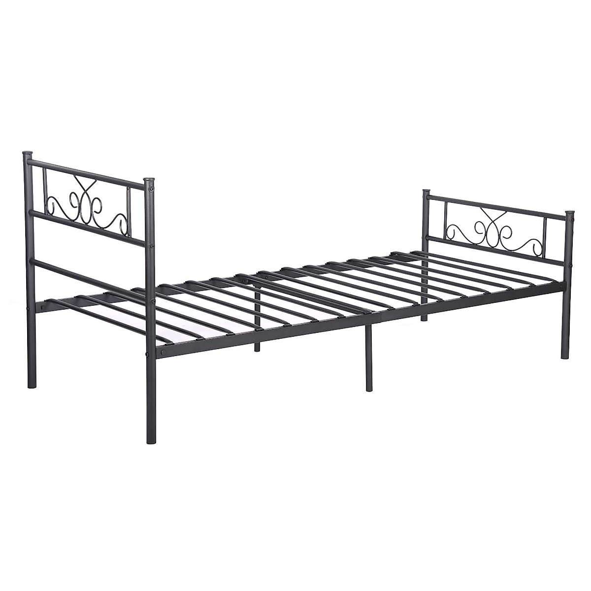 Weehom 12.7 Inches Metal Platform Bed Frame/Sturdy Strong Steel Noise Free/None Slip Mattress Foundation/No Box Spring Needed/Platform Twin Size Bed Black