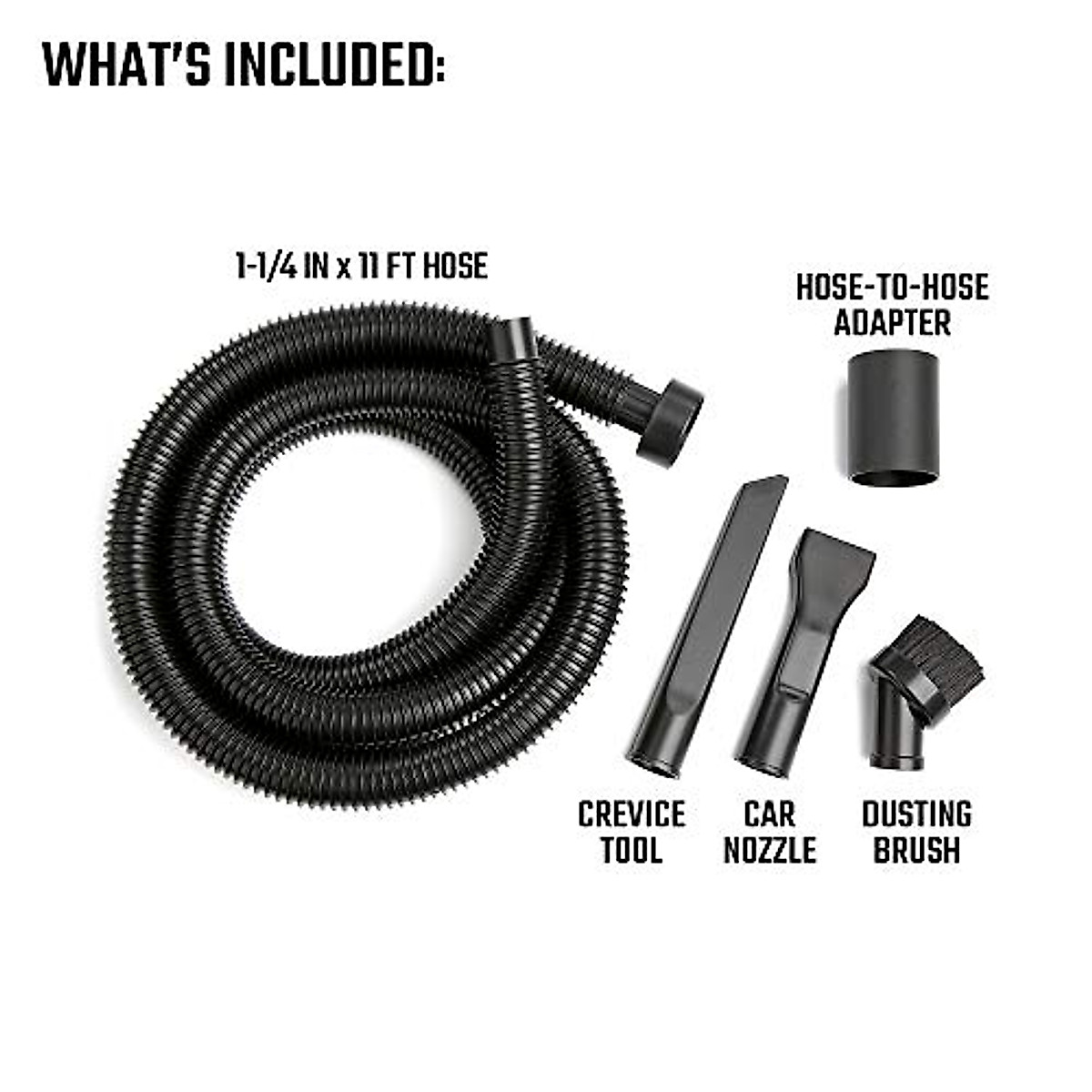 Craftsman CMXZVBE38662 1-1/4 in. 5-Piece Wet/Dry Vac Car Cleaning Kit, Automotive Detailing Accessories for Shop Vacuums