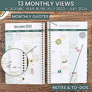 HARDCOVER bloom daily planners 2023-2024 Academic Year Day Planner (July 2023 - July 2024) - Passion/Goal Organizer - Monthly & Weekly Inspirational Agenda Book - 5.5" x 8.25" - Floral Gouache