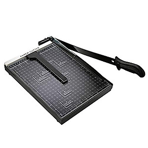 Paper Trimmer, A4 Paper Cutter Guillotine with Heavy Duty Gridded Base Cut Length 12 Sheets Capacity, Cutting Paper Machine for Home Office (Black)