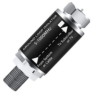 Ground Loop Isolator - Cable TV Audio Isolation Transformer,Hum Buzz TV/Noise Eliminator