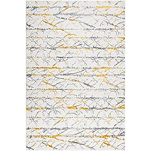 Rugs.com Finsbury Collection Rug – 5' 3 x 8' Yellow and Gray Medium Rug Perfect for Living Rooms, Large Dining Rooms, Open Floorplans