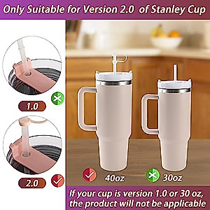 10 Pcs Silicone Spill Stopper Set for Stanley 2.0 40oz Tumbler, Including Tumbler Lid, Boot Sleeve, Straw Cover Cap, Square Spill Stopper, Round Leak Stopper, Accessories for Stanley Cup