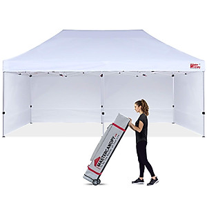 MASTERCANOPY Heavy Duty Pop-up Canopy Tent with Sidewalls (10x20,White)