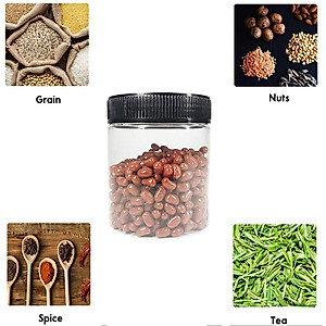 16oz Plastic Jars With Lids, Airtight Container for Food Storage, Clear Plastic Jars Ideal For Dry Food, Peanut Butter, Honey Jam,Cosmetics, Cream, Bathroom and Storage(set of16)