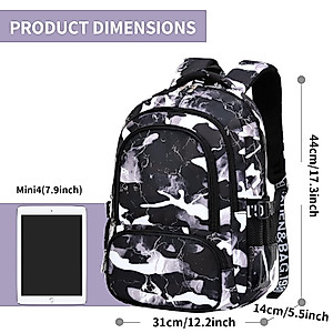XLERHAZO School Backpack Camouflage Backpack Water Repellent Casual Daypack Lightweight Bookbags for Boys Girls (DX Camo Blue)