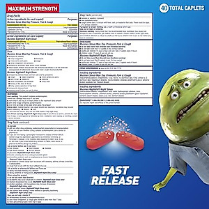 Mucinex Sinus-Max Day Pressure, Pain & Cough & Nightshift Night Sinus Medicine for Adults, Day/Night Combo Pack for Sore Throat Relief, Nasal Congestion Relief, Cough & Cold Medicines, 40 Caplets