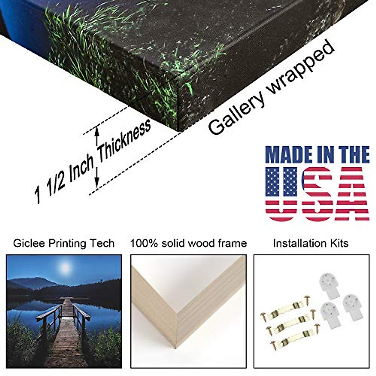 Looife Custom Canvas Wall Art from Your Photo 40x20 inch Frame Personalized Picture Prints Decor Wrapped Canvas Poster for Room Decoration Ready to Hang