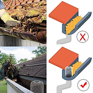 Lainrrew 3 Pcs Gutter Guard 3 Inch Flexible Aluminum Filter Strainer Rain Gutters Strainer Downspout Guard Protection Net Cover Stop Blockage from Leaves & Debris (Style 1)