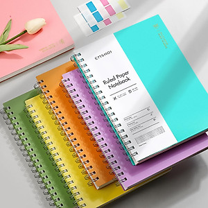 EMSHOI A5 Spiral Notebook College Ruled Lined Journal, Small 5.7" X 8.22", 300 Pages/150 Sheets, 100gsm Thick Paper, Waterproof Hardcover, for Office School Women Men Work Writing Notes-Pink