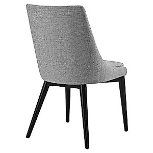 Modway Viscount Mid-Century Modern Upholstered Fabric Two Dining Chairs in Light Gray