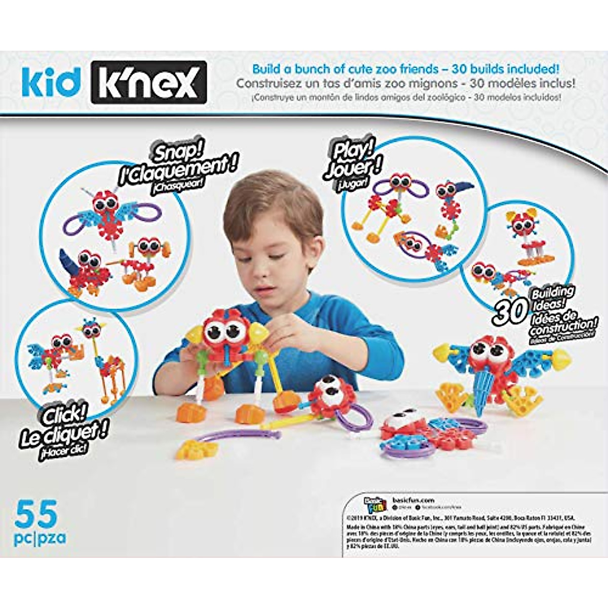 KID K’NEX – Zoo Friends Building Set – 55 Pieces – Ages 3 and Up – Preschool Educational Toy (Amazon Exclusive)