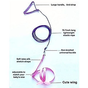 Pet Parrot Bird Harness Leash Adjustable Bird Flying Harness Traction Rope with Cute for Parrots Budgerigar Lovebird Cockatiel Mynah Outdoor Training Toy (Quaker/Sun Conure,Pink)