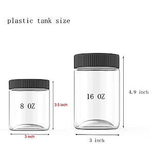 8 Oz Clear Plastic Jars with Black Lids Refillable Kitchen Storage Containers for Dry Food, Coffee, Nuts and More, 6 Pack