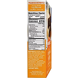 Manischewitz Extra Moist Yellow Cake Mix with Frosting 14oz (2 Pack), Kosher for Passover, Baking Pan Included!