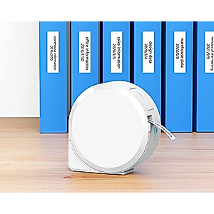 Labelife Bluetooth Label Maker Machine, Wireless and Portable Label Maker with Multiple Fonts, Compatible with iPhone and Android Phone, with One Laminated JM Label, for Home & Office, P3100D, White