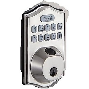 Fingerprint Door Lock - Keyless Entry Door Lock with Keypad - Electronic Deadbolt Keyed Entry - Front Door Lock - Combination Door Lock - Easy Installation - Satin Nickel (Handle Style)