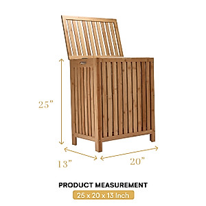 2LB Depot Laundry Hamper - 25x20x13-Inch Waterproof Bamboo Laundry Basket with Lid - Clothes Hamper for Laundry, Versatile Storage for Blankets, Toys, Towels, or Shoes - Suitable for Home Organization