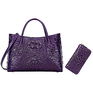 PIJUSHI Women Handbags Crocodile Top Handle Bag Designer Satchel Bags For Women Wristlet Wallet for Women Crocodile Leather Wallet Ladies Clutch Purse