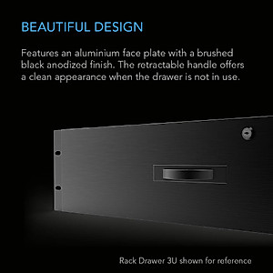 AC Infinity Rack Mount Drawer 4U with Aluminum Faceplate, with Lock and Key, for 19” Equipment Server AV DJ Cabinets Racks