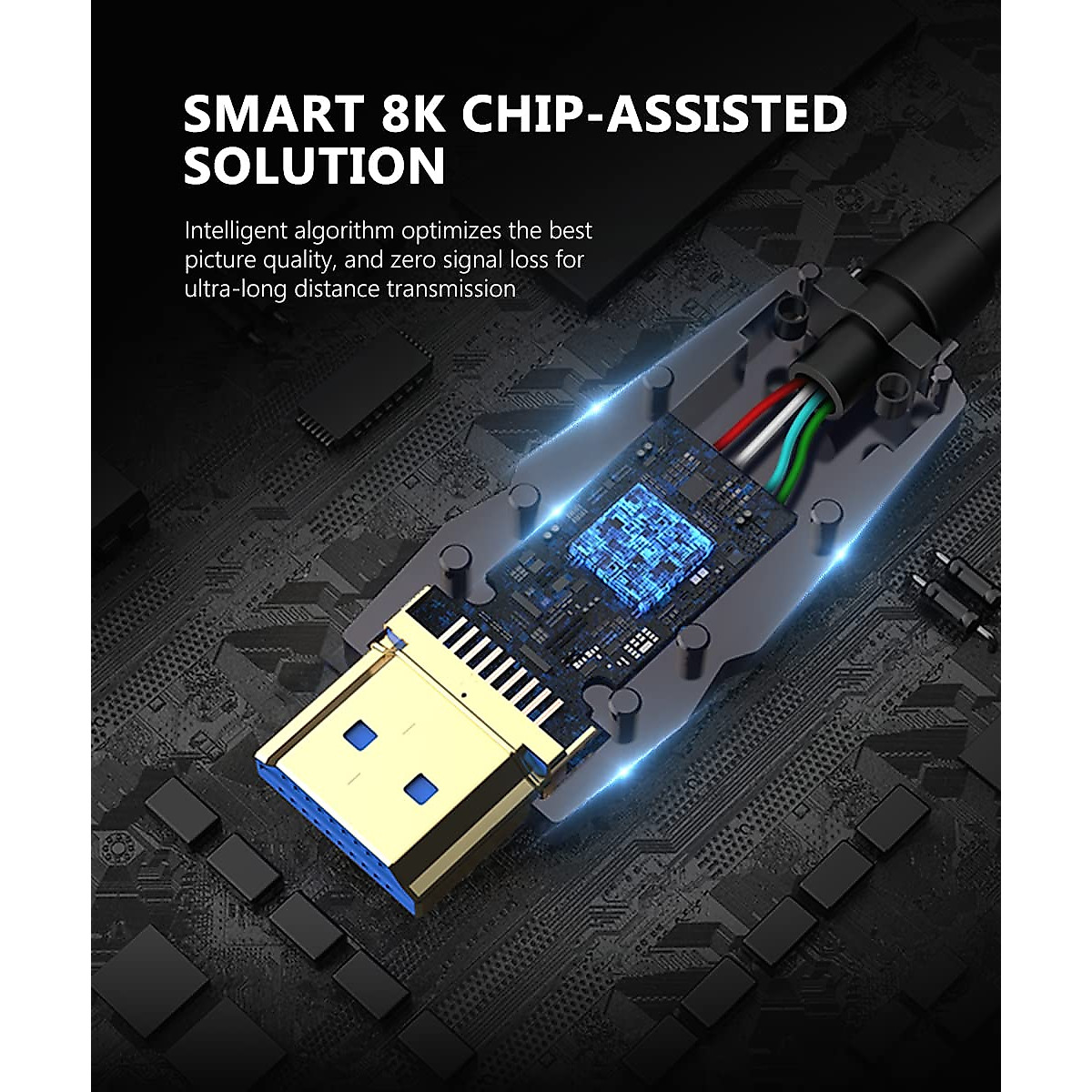 8K Fiber Optic HDMI Cable 40ft, Ultra High Speed 48Gbps Active HDMI 2.1 Cable [8K@60Hz, 4K@120Hz], Support Dynamic HDR, eARC, Dolby Atmos, HDCP 2.3, Compatible with Nvidia RTX 3080/3090 Xbox X PS5