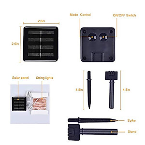 Bconeck Upgraded Solar Fairy String Lights Outdoor, 2-Pack Each 39FT 100 LED Solar Powered Fairy Lights, Waterproof Copper Wire 8 Modes Starbright Lights for Garden Christmas Yard Trees (Warm White)