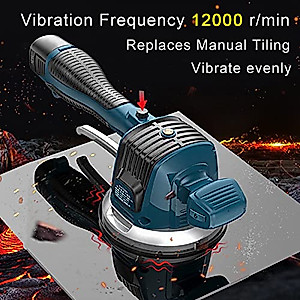 Tile Vibration Machine Installation Tool - Nopwer Tiling Suction Cup for Leveling Handheld Vibrator Adjustable 6 Speeds 25V 12000r/min