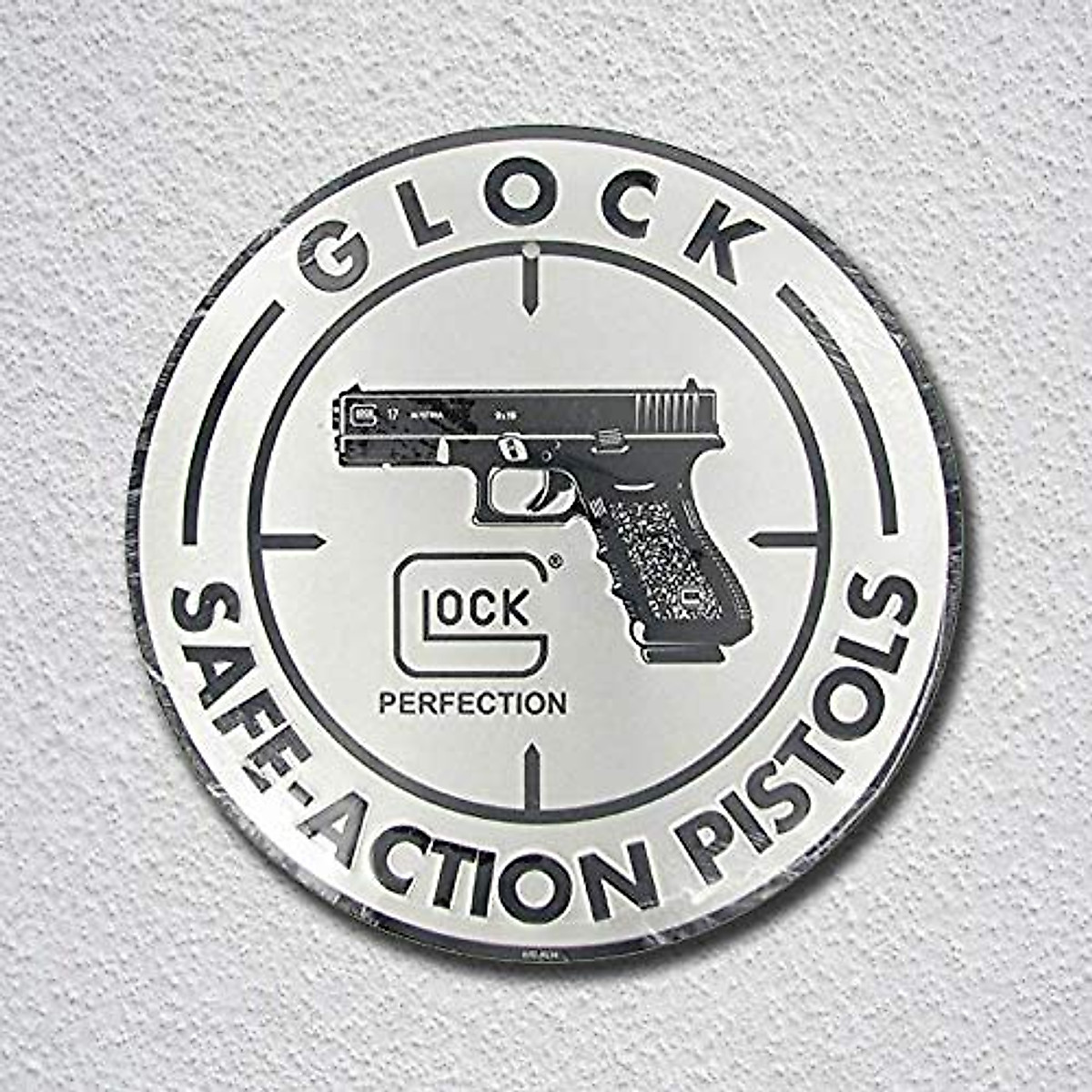 Glock Perfection OEM Safe Action Tin Sign Metal Sign Metal Poster Round Metal Tin Sign Metal Sign Wall Decor Man Cave Garage Bar Pub