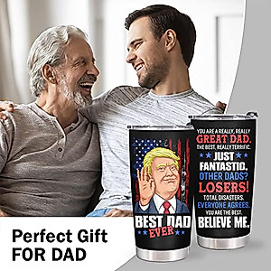 Gifts for Dad from Daughter, Son, Kids - Dad Gifts from Daughter, Son for Christmas, Fathers Day - Dad Birthday Gifts, Birthday Gifts for Dad - Funny Presents for Dad, Best Dad Ever Gifts Tumbler 20Oz