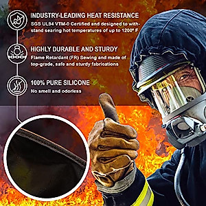 Safeparty Fireproof Mat for Deck Protection – (48” Large) Heat Resistant Mat, BBQ Mat for Under Grill, Grill Mats for Outdoor Grill Deck Protector