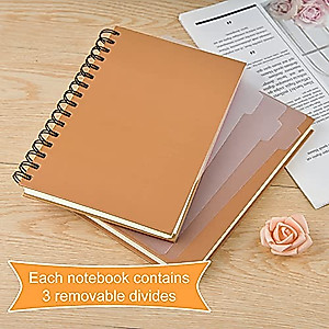 Zealor 4 Pack Hardcover Spiral Notebook College Ruled Notebooks Subject Notebook A5 Size 5.5"x 8.3" for Office and School Supplies (Kraft)