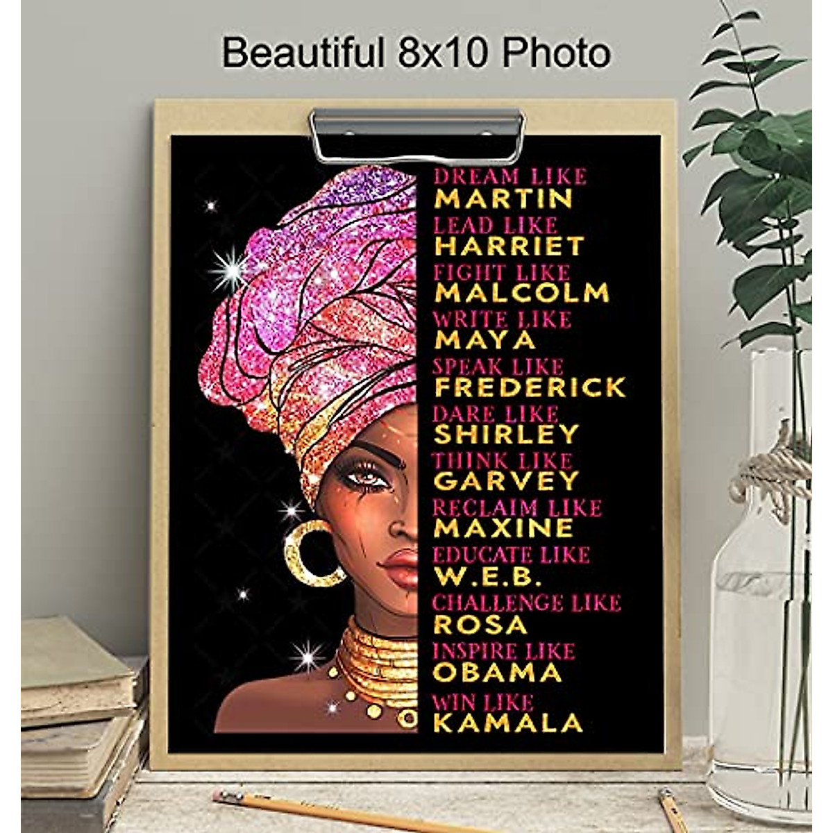 Inspirational Black Art - African American Women, Girls - African American Wall Art - Encouraging Wall Decor - Motivational Encouragement Gifts - Uplifting Inspiring Wall Decor - Positive Affirmations
