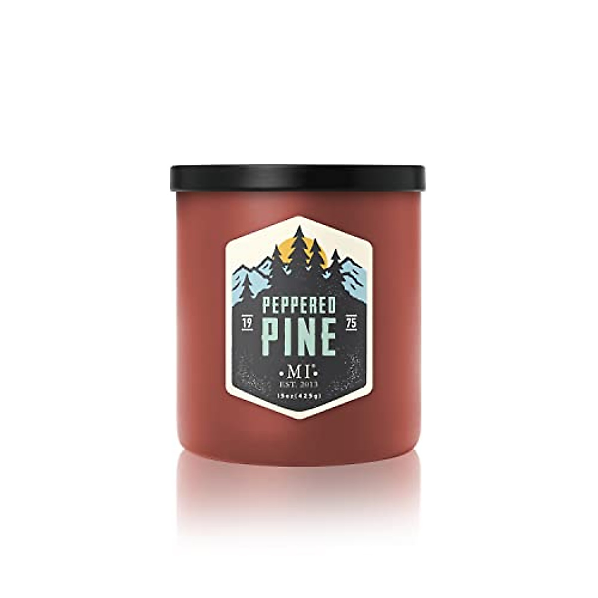 Manly Indulgence Peppered Pine Scented Jar Candle, All American Collection, 2 Wick, Red, 15 oz - Up to 60 Hours Burn