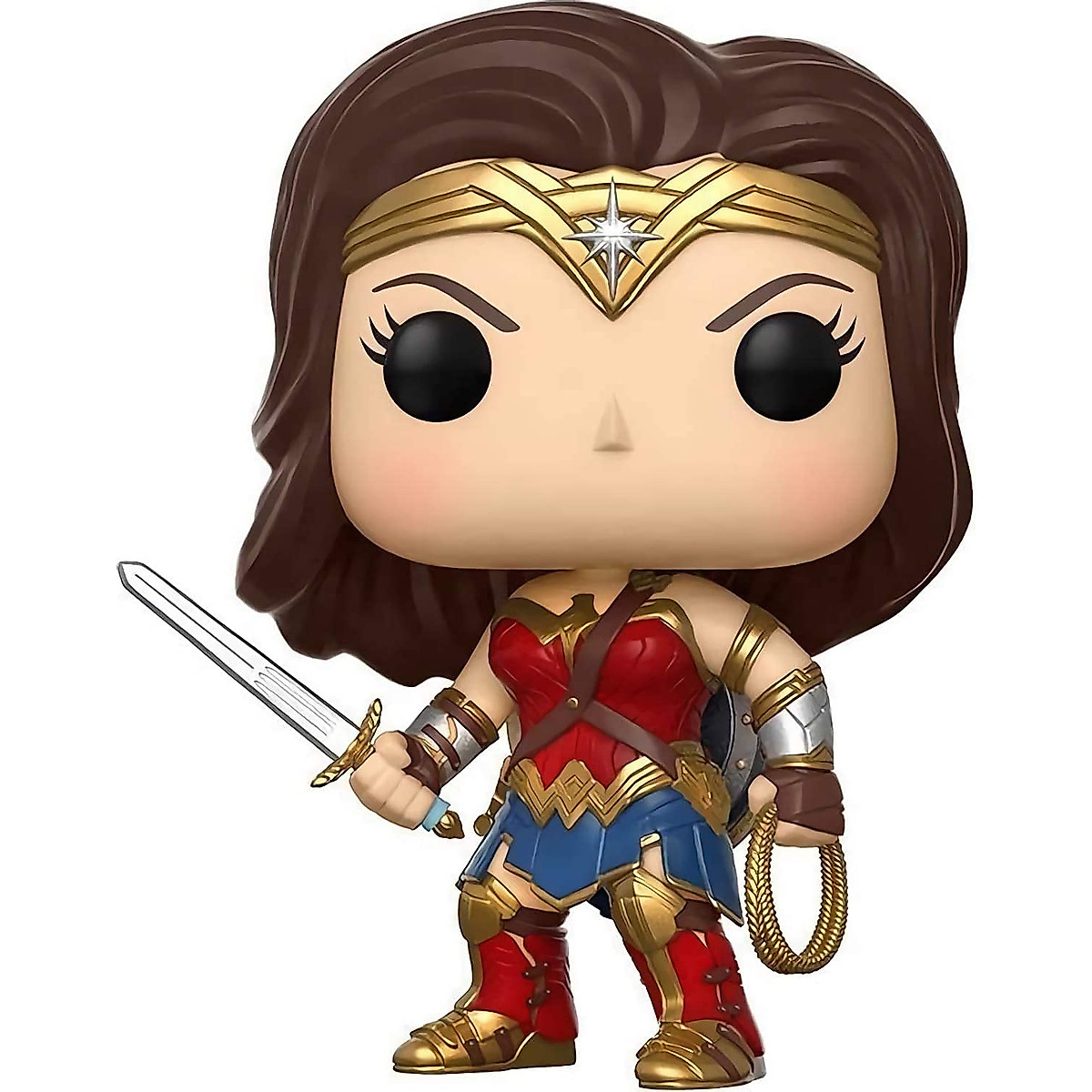 POP Justice League Movie - Wonder Woman Funko Vinyl Figure (Bundled with Compatible Box Protector Case), Multicolored, 3.75 inches