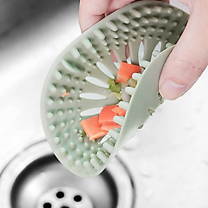 BEIJIALY 4 Pcs Drain Hair Catcher Round Silicone Hair Stopper Strainer Covers Drain Protectors with Suction Cups Easy to Install and Clean Suit for Bathroom Bathtub Kitchen