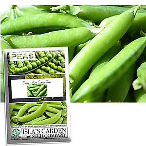Sugar Ann Snap Pea Garden Seeds, 50+ Heirloom Seeds Per Packet, (Isla's Garden Seeds), Non GMO Seeds, Botanical Name: Pisum sativum