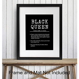 Empowered Black Women Wall Art - African American Women Wall Decor - Black Woman Poster - 8x10 Motivational Inspirational Decor - Positive Quotes Decoration - Encouragement Gifts for Girls, Teens