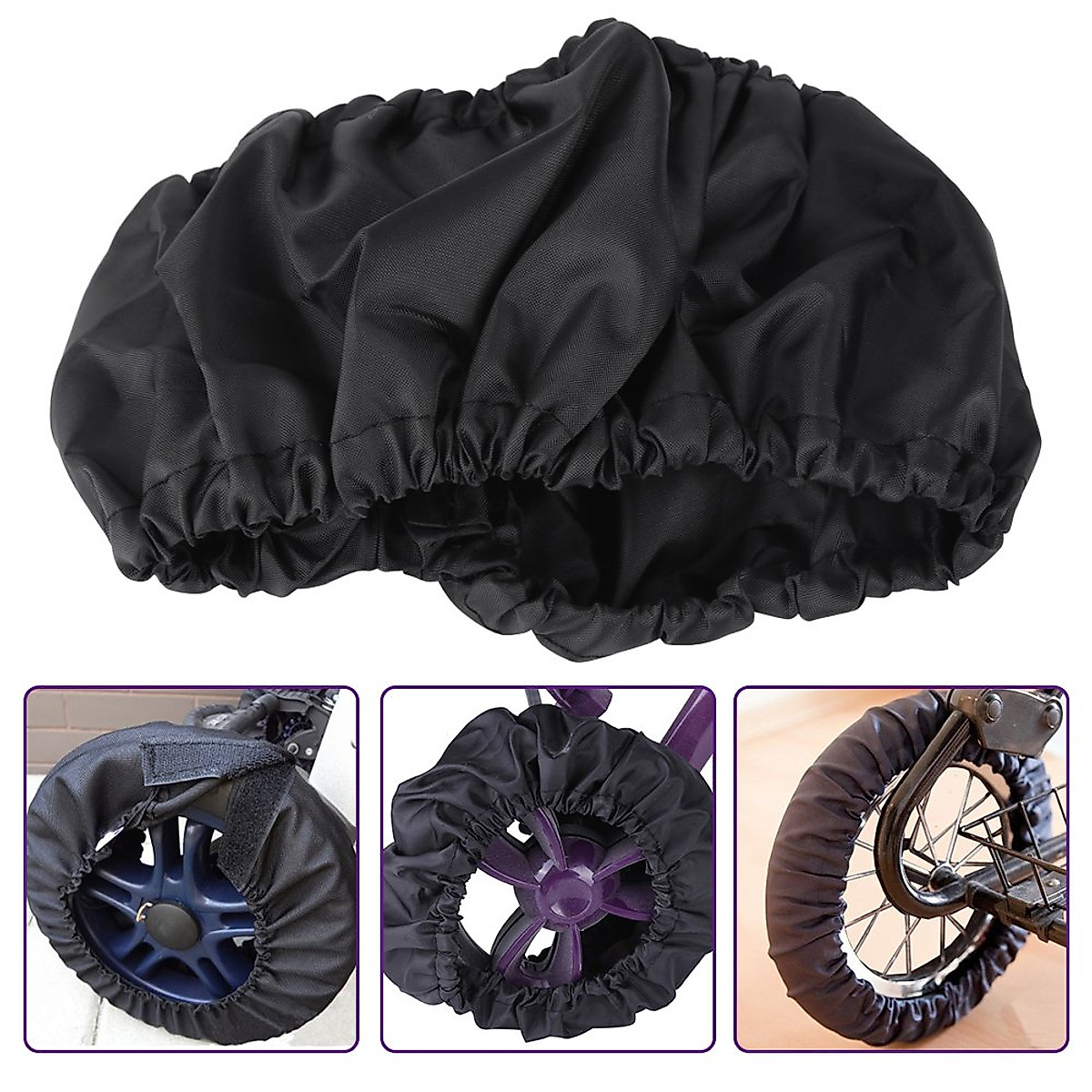 4Pcs/Set Baby Carriage Dust Cover Stroller Wheel Black Dustproof Accessories for Child Kid Baby(S)