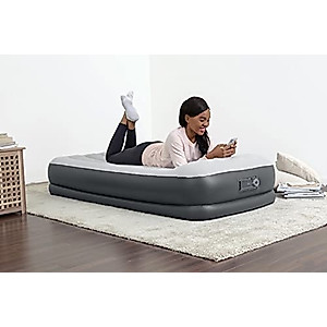 SLEEPLUX Durable Inflatable Air Mattress with Built-in Pump, Pillow and USB Charger, 15" Tall Twin