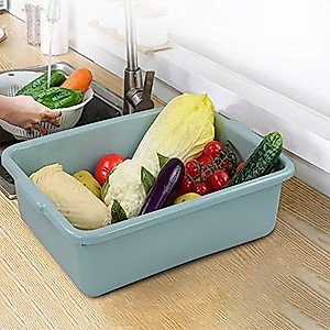 Hespapa 13L Wash Tub Basin, Mint Green Utility Commercial Bus Tub Box, 4 Packs