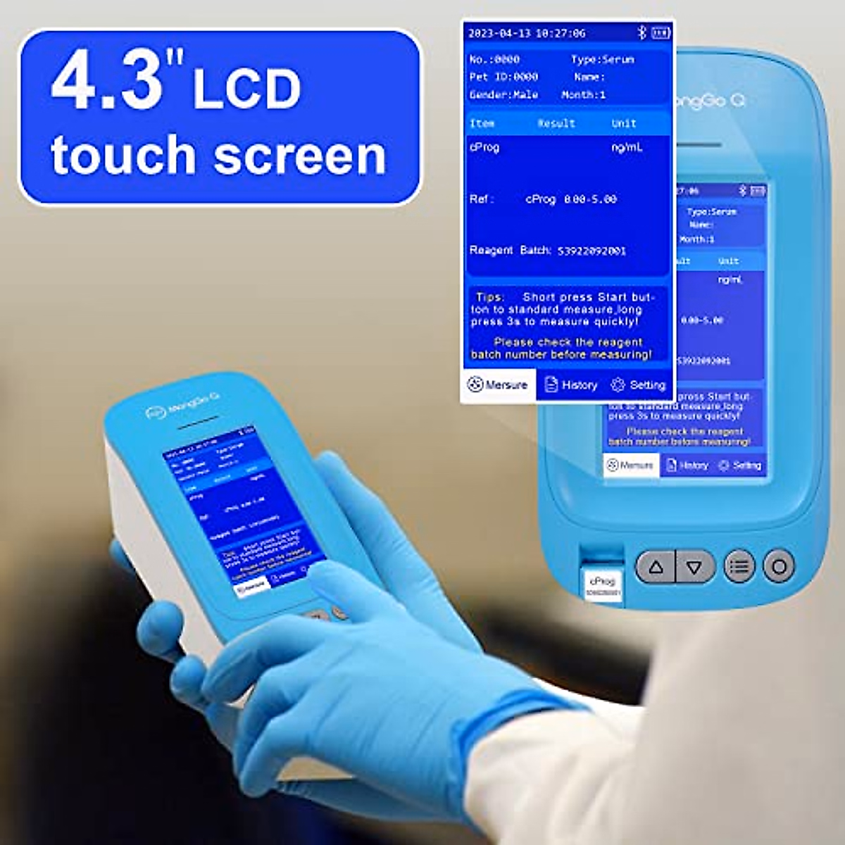 MONGGO Q Progesterone Thyroxine Machine for Dogs, 20Pcs Test Cards Includes Progesterone & Thyroxine Test, Dog Ovulation Detector Canine Ovulation Test for Cats Dogs Pregnancy Planning Mating Testing