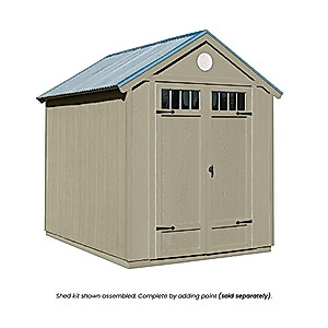 Handy Home Products Garden Shed 6x8 Do-it-Yourself Wooden Storage Shed with Metal Roof